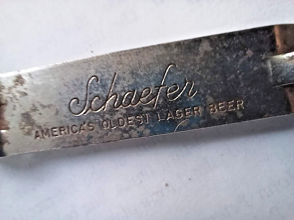 Schaefer lager beer can opener "America's Oldest Lager Beer" Handy ...