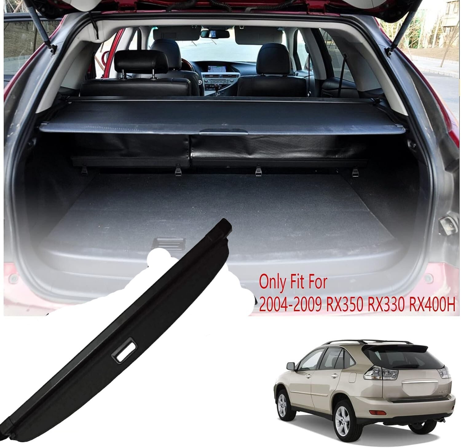 Retractable Cargo Cover Trunk Luggage Shade For 2004-2009 Lexus RX350 ...