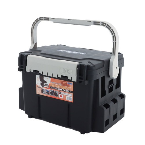 Meiho Bucket Mouth 7000 Heavy Duty Tackle Box 475x335x320mm Black ...