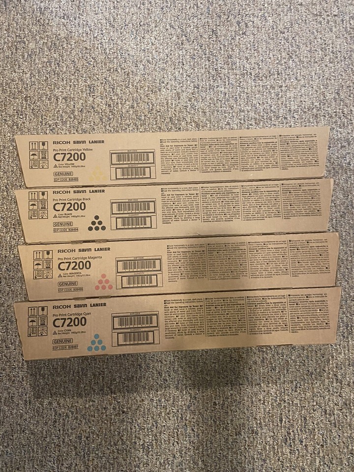 1 Set New Genuine Ricoh PRO C7200 Savin Lanier Toner 828494 828495 ...