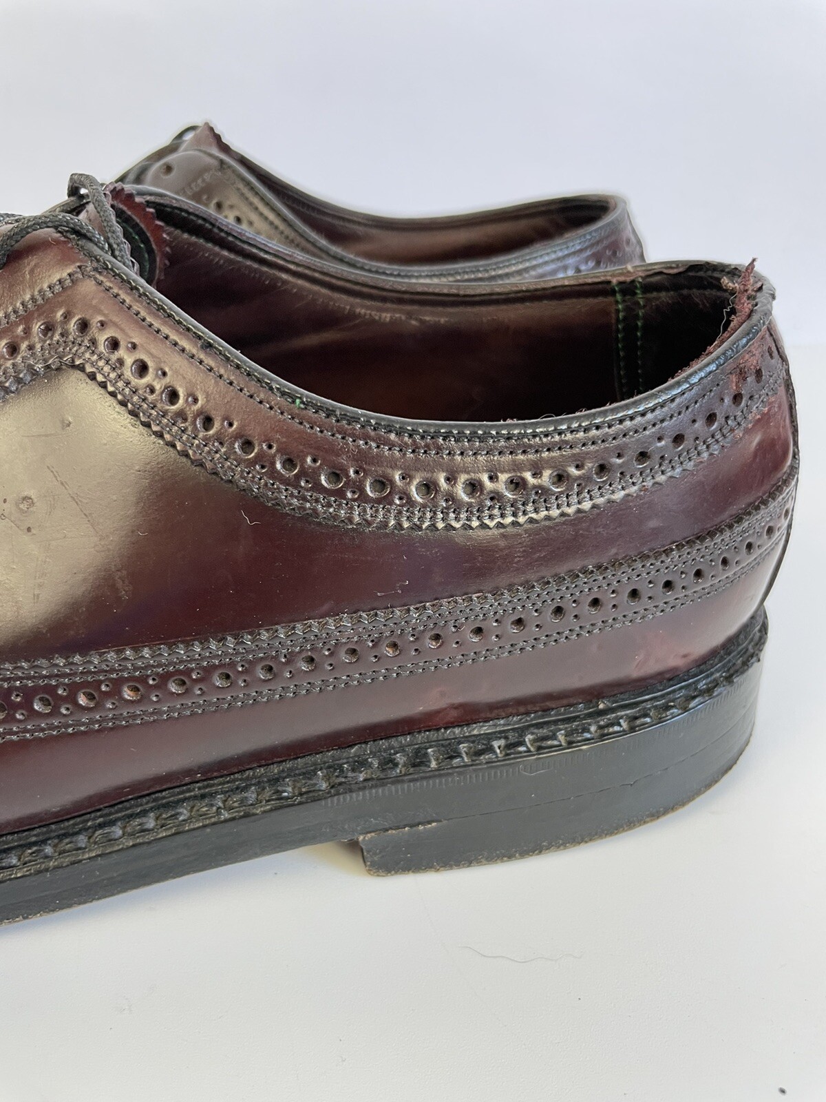Florsheim Shell Cordovan Burgundy Wing Tip Mens Shoes… - Gem
