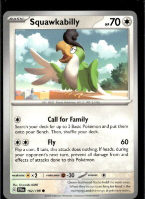 Pokemon Squawkabilly 162/198 Scarlet Violet Base Non Holo Common 2 Card ...