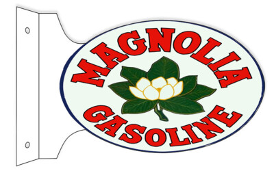 MAGNOLIA GASOLINE 18" HEAVY DUTY USA METAL DOUBLE SIDED GAS ADVERTISING ...