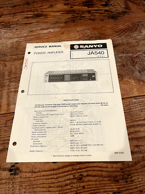 SANYO Power Amplifier JA540 Service Manual | eBay