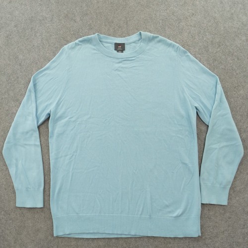 H&M Sweater Mens Extra Large Blue Pullover Knit Crew Neck Long Sleeve ...