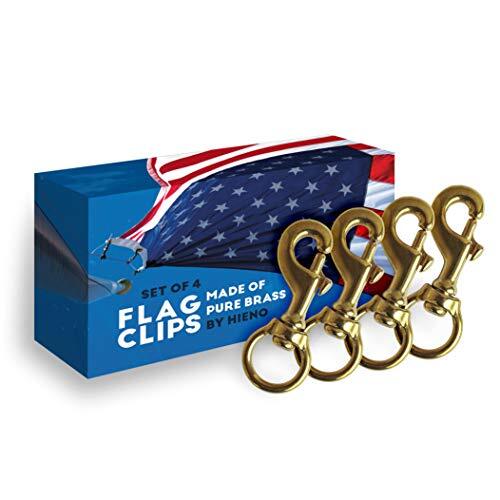 Flag Clips for Rope 4-Pack - Durable 3.2” Bronze Brass Bronze / Gold ...