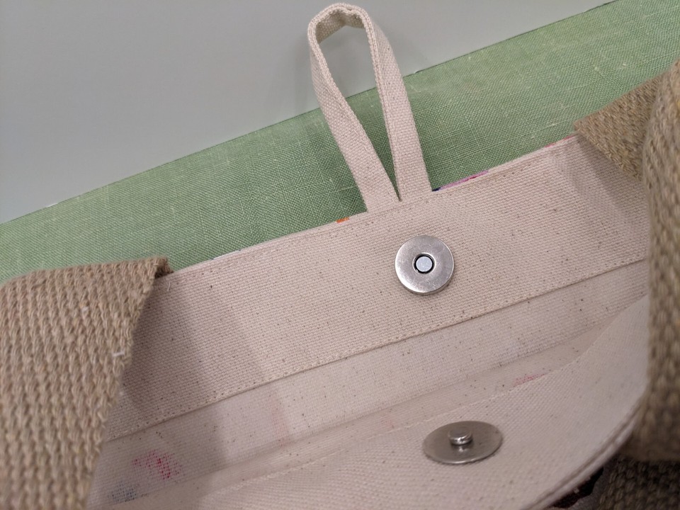 HEB Jute Canvas Burlap 20” X 16” Reusable Shopping Bag Tote IceCream ...