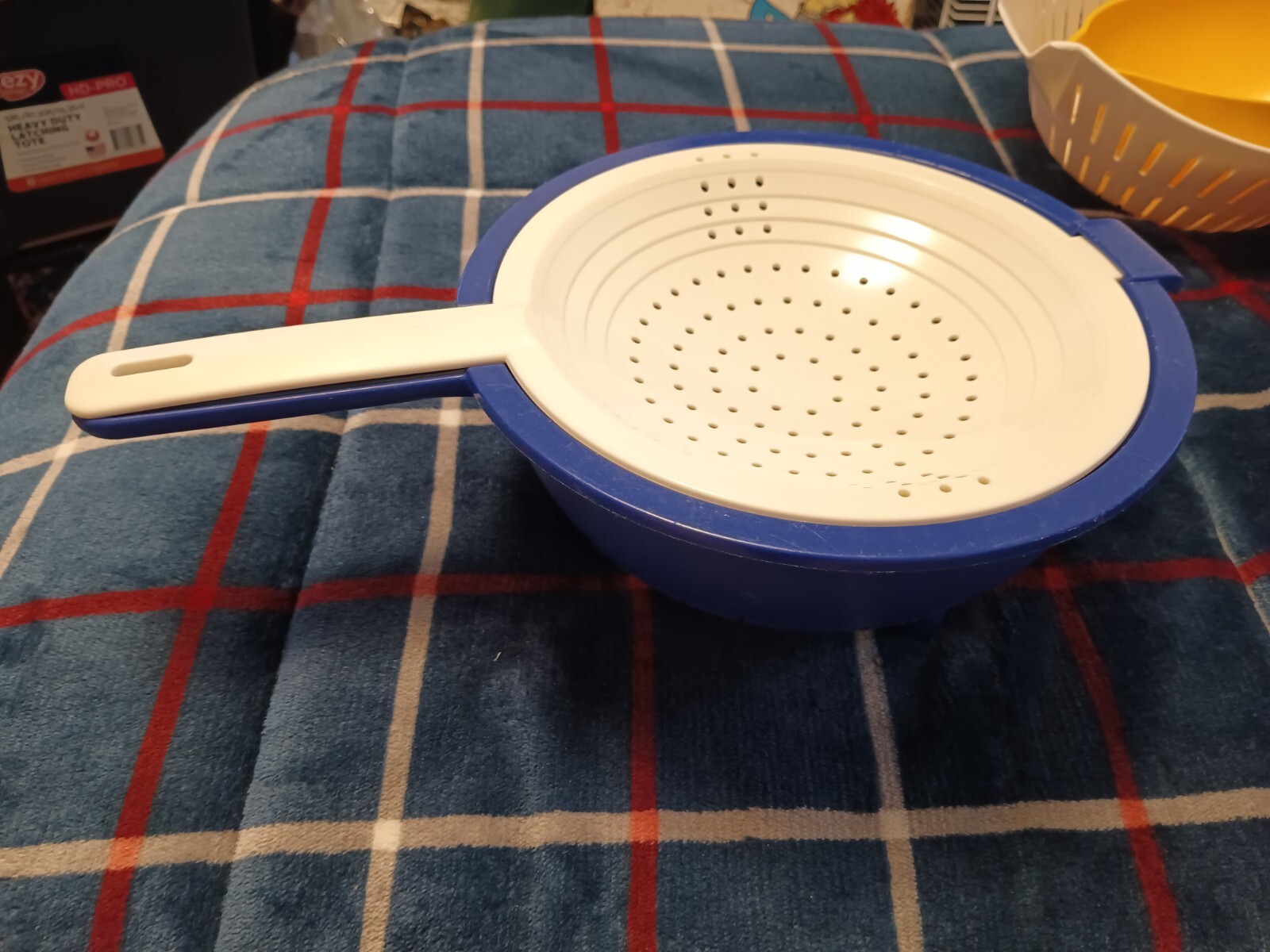 Tupperware Double Colander Strainer Blue White | eBay