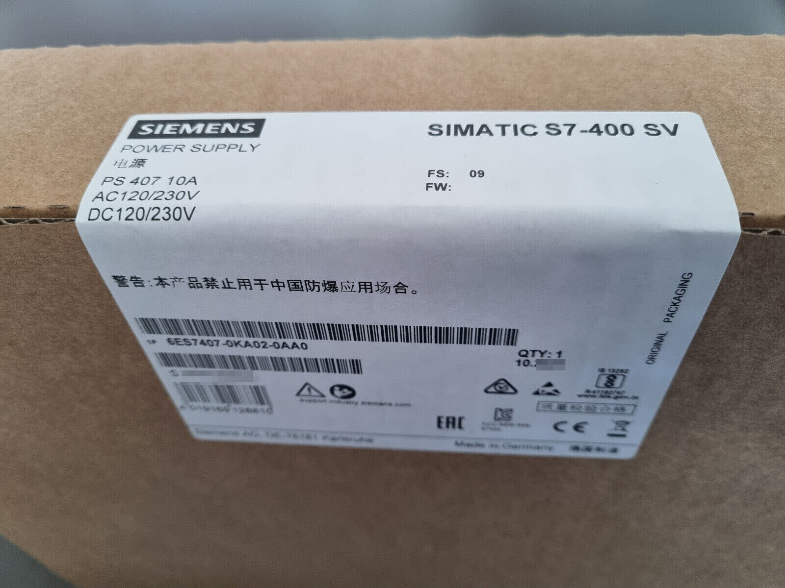 1pc New Sealed Siemens 6ES7407-0KA02-0AA0 6ES7 407-0KA02-0AA0 PS407 ...