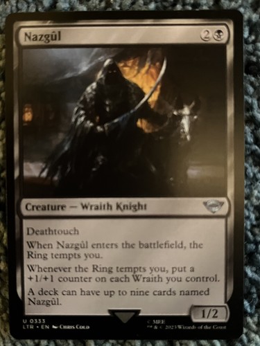 MTG NAZGUL WRAITH KNIGHT CARD 033 - LORD OF THE RINGS TALES OF MIDDLE ...