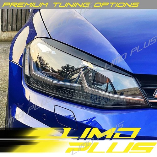 Black Headlight Eyebrow Eyelid Cover Trim For VW Golf 7 GTI TSI TDI MK7 ...