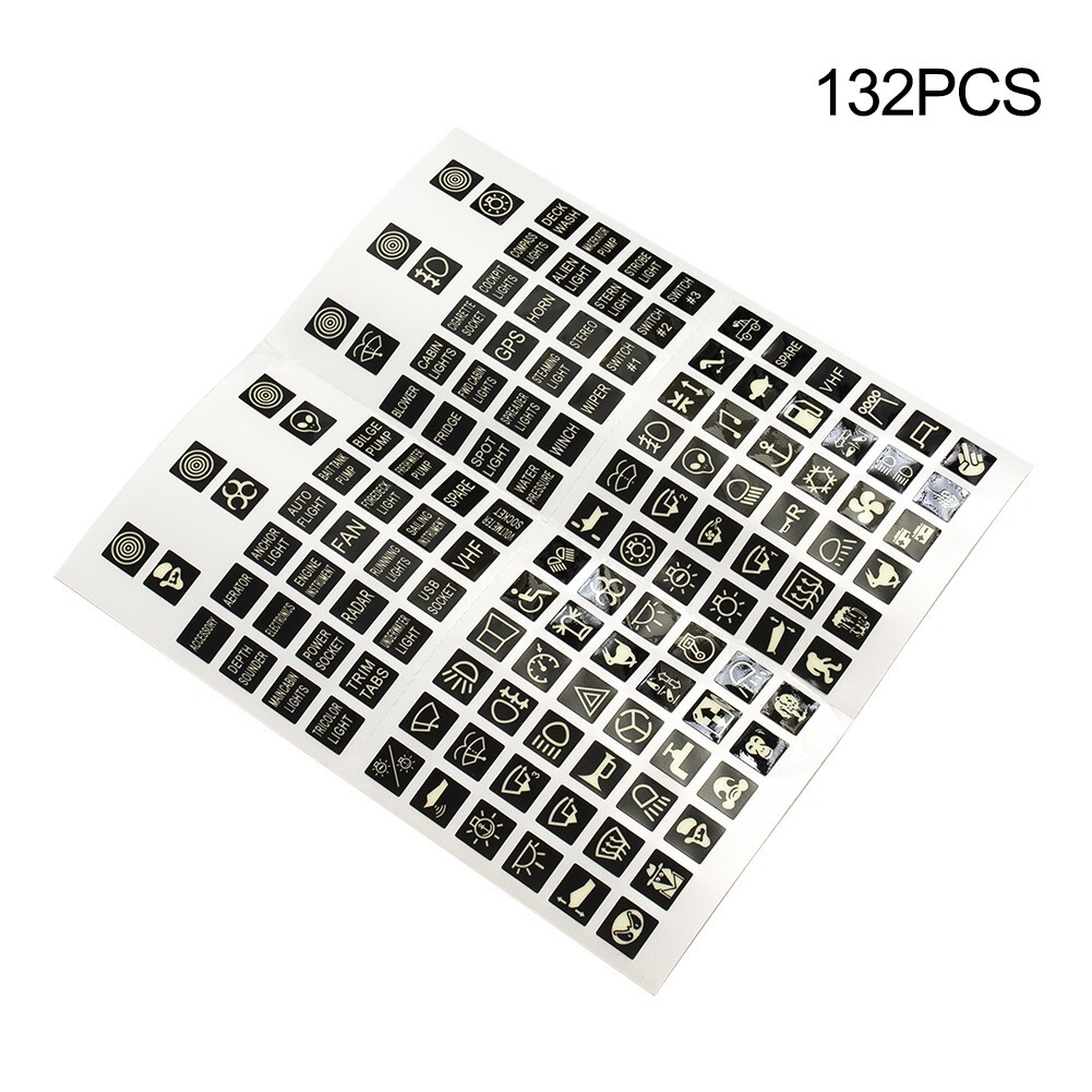 Night Glow Rocker Switch Decal Label Circuit/Panel Sticker/Car Boat ...