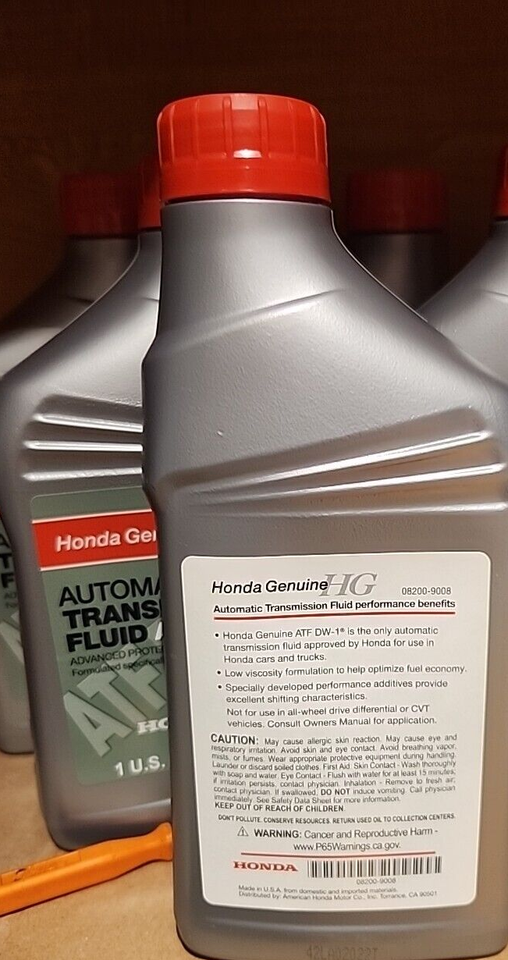 6x QTS Honda ATF DW-1 GENUINE OEM NEW AUTOMATIC TRANSMISSION FLUID Z1 ...
