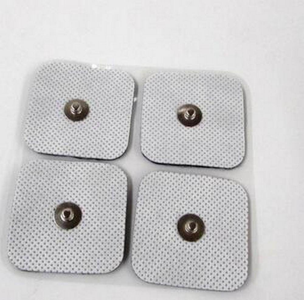 4 TENS ELECTRODE PADS 3.5mm Standard Stud 2x2" SQUARE MASSAGE PADS | eBay