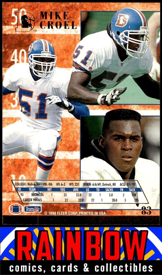 1994 Ultra #83 Mike Croel Denver Broncos | eBay