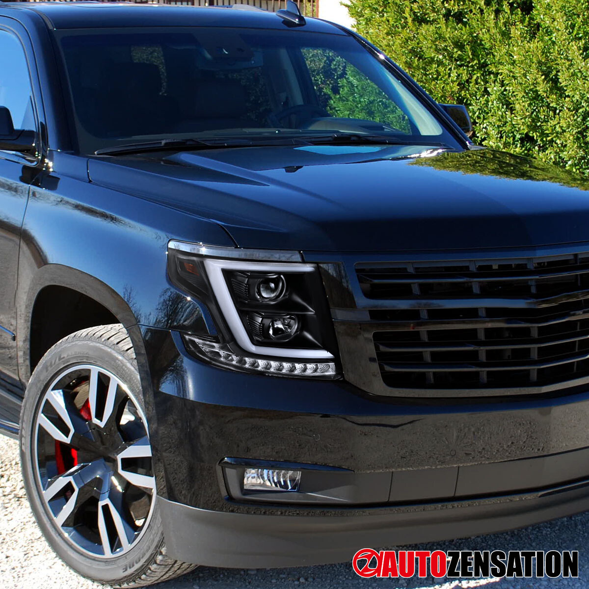 Fit 2015-2020 Chevy Suburban Tahoe LED Strip Projector Headlights Lamps ...