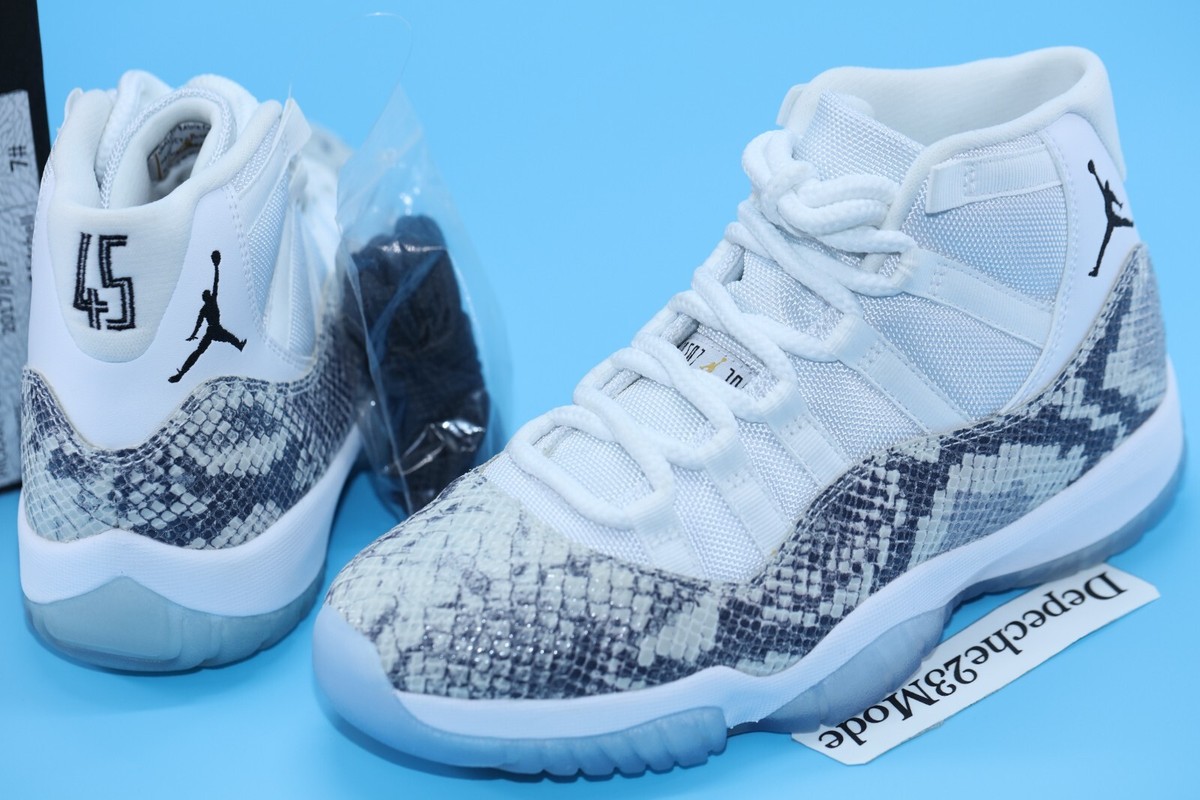 Jordans 11 Snakeskin Blue