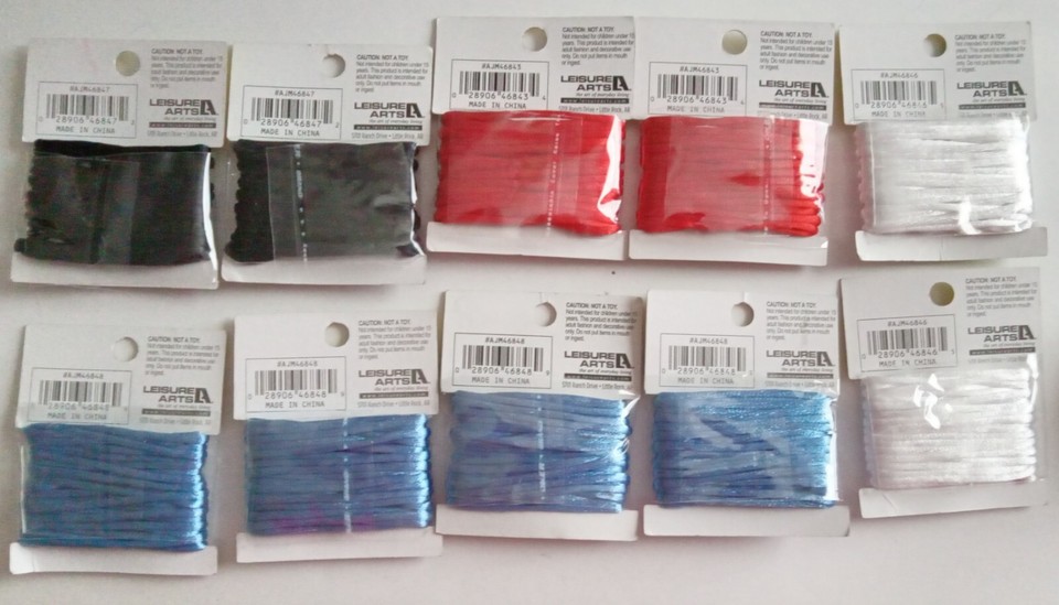 SALE☆☆ Lot of 10 - Leisure Arts "Satin Cool Cord"- Jewelry Making - 4 ...
