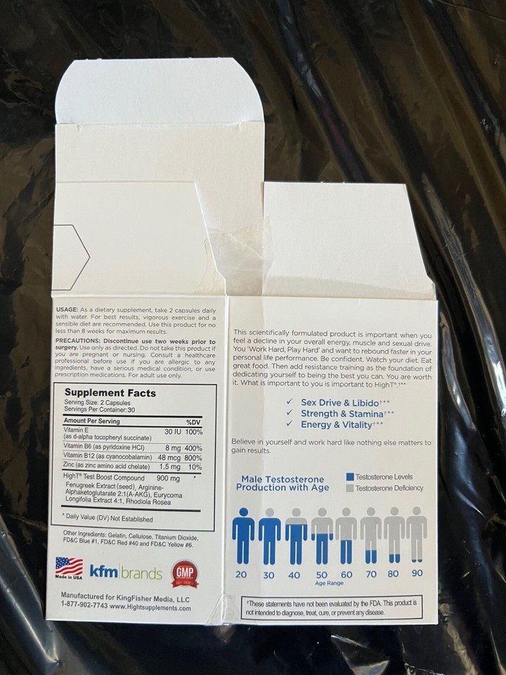 High T Testosterone Booster Supplement 60ct | eBay