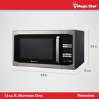 Magic Chef MCM1611ST 1100 Watt 1.6 Cubic Feet Digital Microwave ...