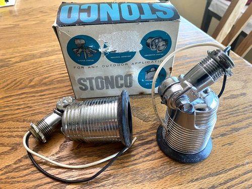NOS STONCO 3200 (2) pack Chrome Finish Medium Base Adjustable Flood ...