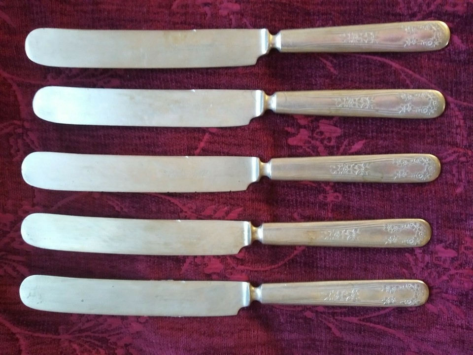 RARE Benedict Mfg. Co Silverplate LORAINE 1913 Flatware - 5 Knives & 3 ...