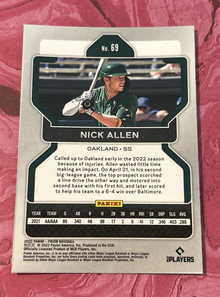 2022 Prizm Nick Allen #69 Rookie RC Oakland A's | eBay