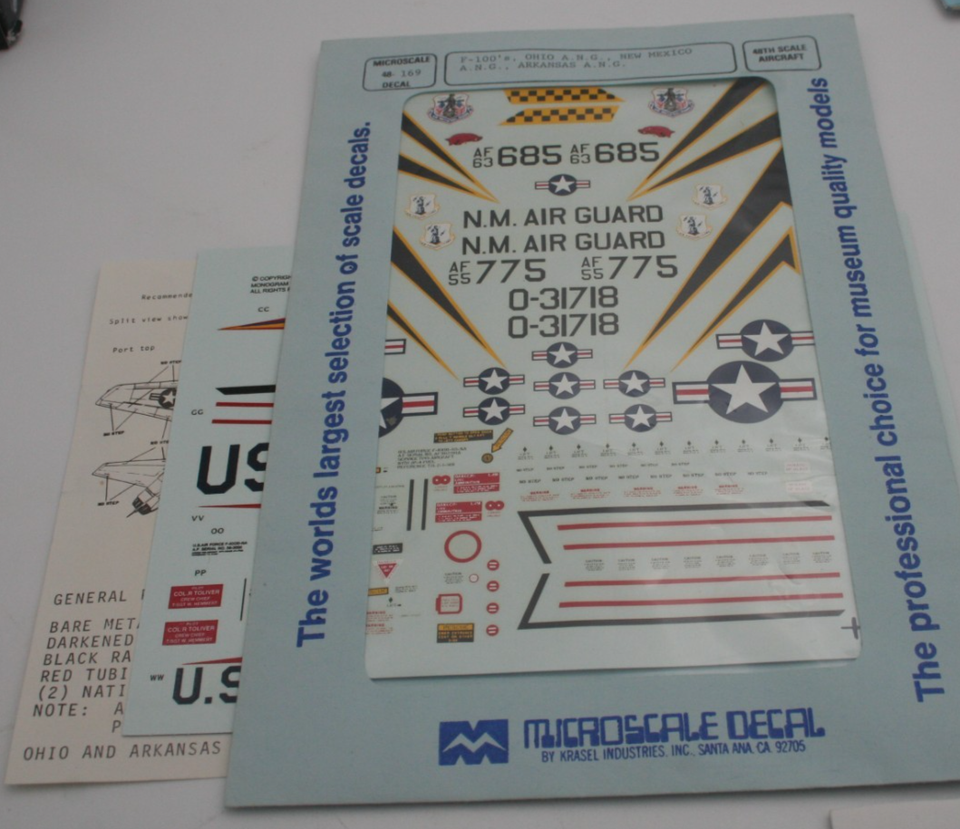 Monogram F-100D Super Sabre 1/48 Scale High Tech Model Kit w/ Add Ons ...