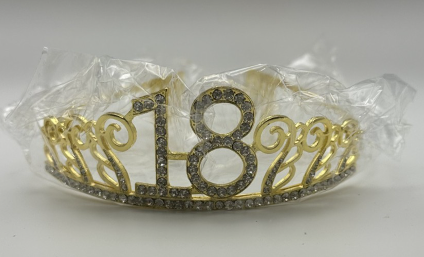 18 Years Old Birthday Crown Gold Rhinestone | eBay