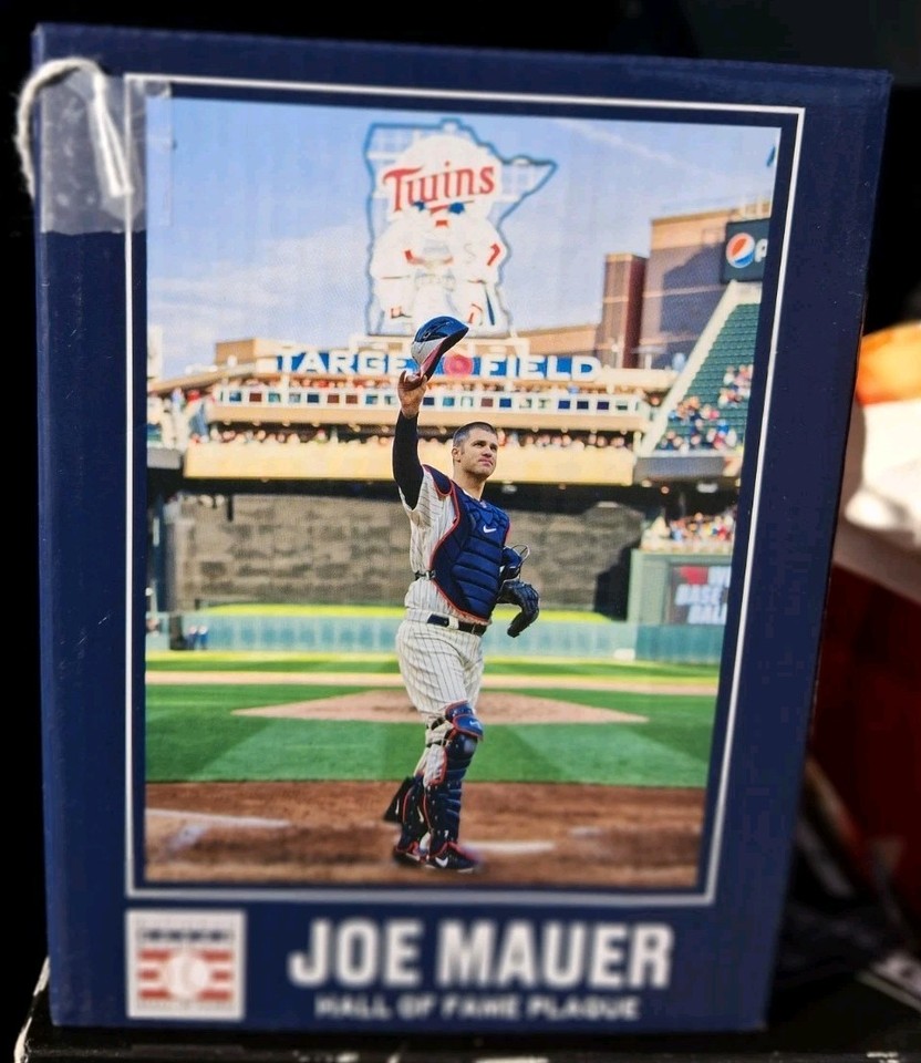 Joe Mauer Hall of Fame Replica Plaque SGA Minnesota Twins 8/3/24 Rare ...