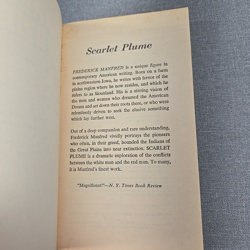 Scarlet Plume by Frederick Manfred ~ 1973 Vintage Paperback Book | eBay