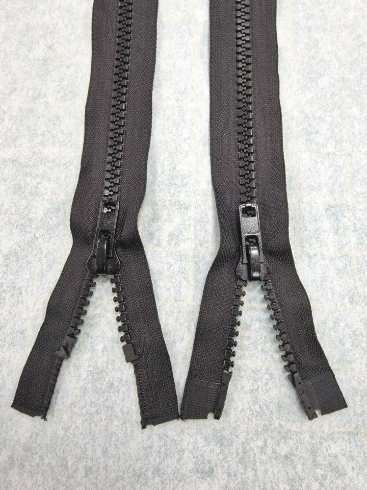 Black Heavy Duty Zip - No.8 Moulded Plastic Chunky strong zip 2way Open ...