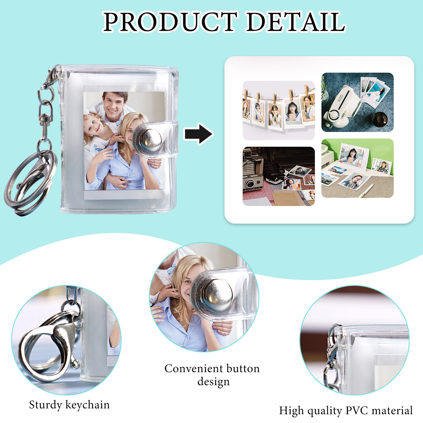 5/10pcs Photo Holder Keychain DIY Photo Storage Keychain Gifts for ...