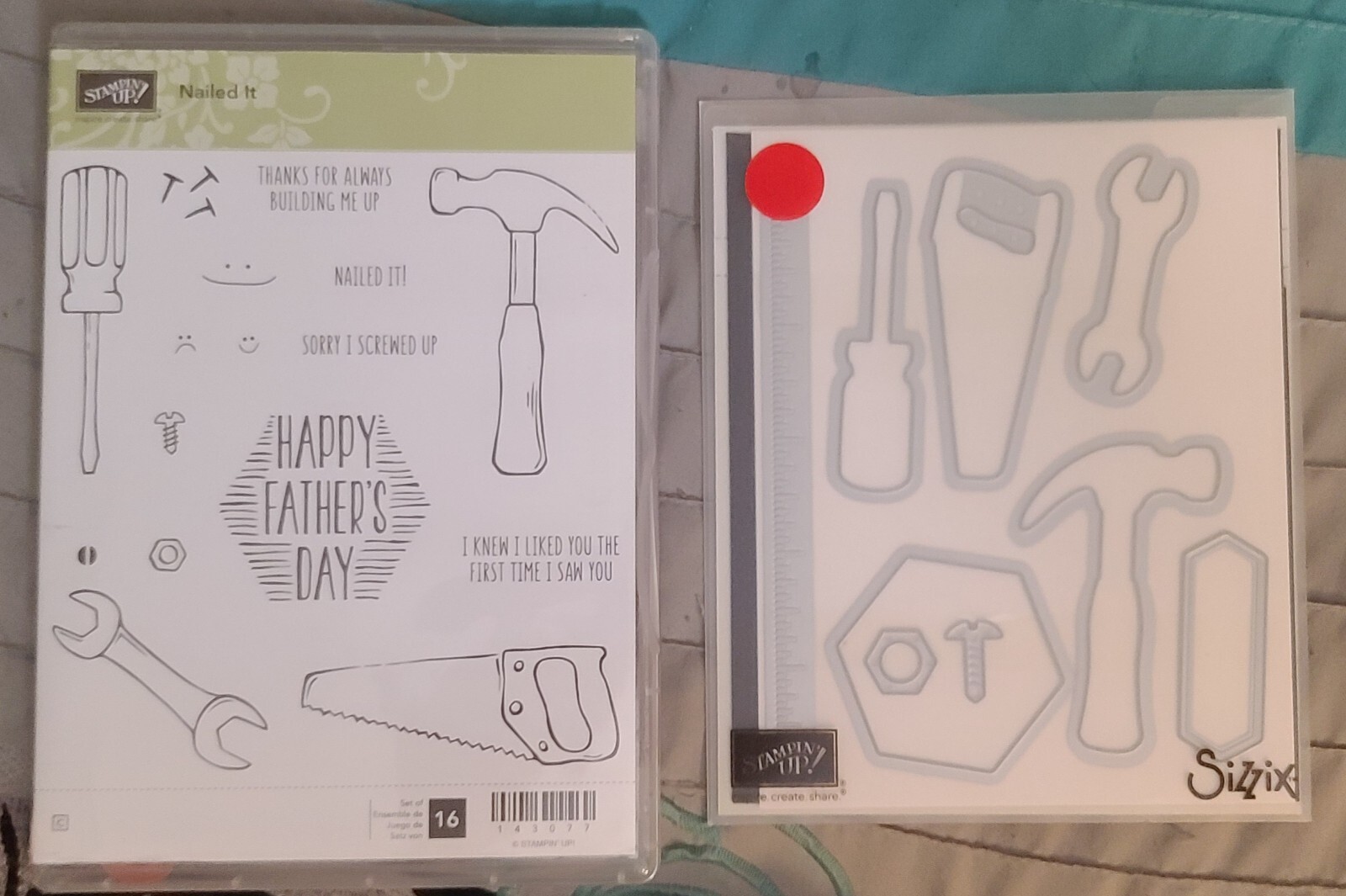 STAMPIN UP Retired Stamp Set Nailed It and Build It Framelits Dies | eBay