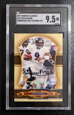 2007 Classics Platinum Steve McNair Autograph #9/9 Baltimore HOF SGC 9. ...