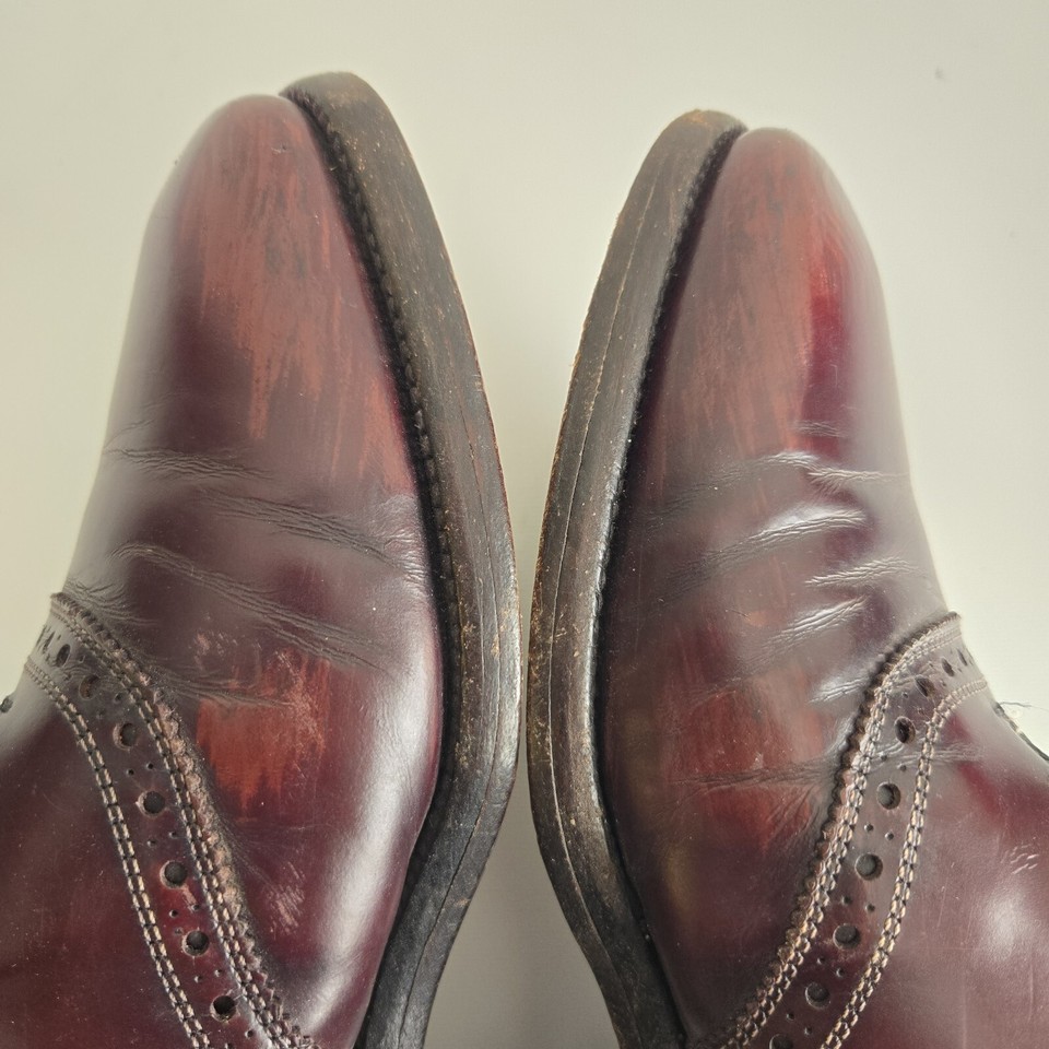 Allen Edmonds Polo Shelton Oxford Dress Shoes Sz 8.5 E Burgundy Leather ...