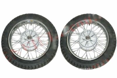 2 Complete Front Rear 16" 36 Holes Wheel Rim With Tyre Tube for Jawa ...