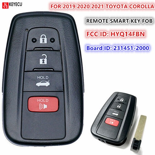 FOR 2019 2020 2021 TOYOTA COROLLA REMOTE SMART KEY FOB HYQ14FBN 8990H ...