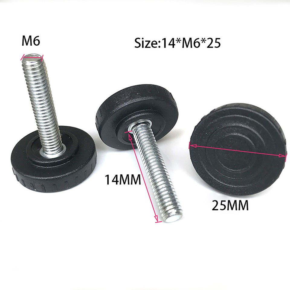 Leveling Machine/Furniture Feet M6 M8 Screw in Height Adjustable Round ...