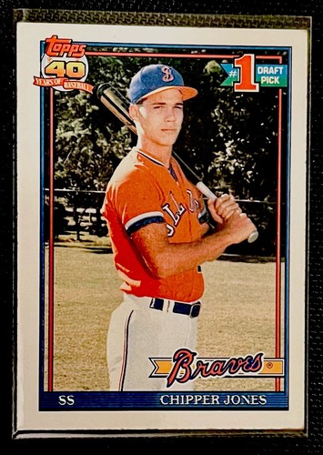 1991 Topps - #333 Chipper Jones (Rookie Card) - Excellent Centering ...