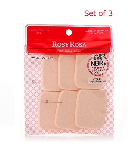 Made in China Rosy Rosa About 53mm x 40mm Makeup Sponge N Slim 6P x3 ...