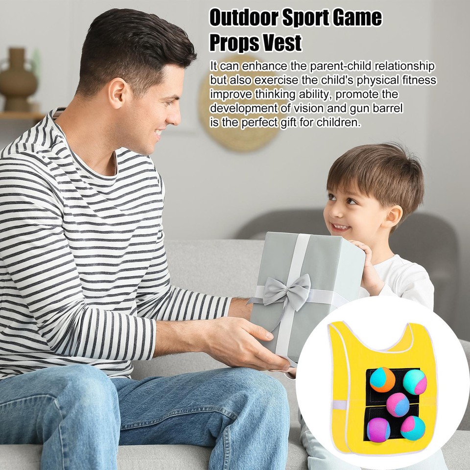 Kids Sticky Vest Game Vest Playground Dodgeball Game for Kids with 5 ...