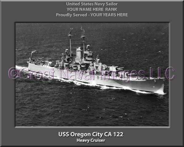 USS Oregon City CA 122 Personalized Canvas Ship Photo Print Navy ...