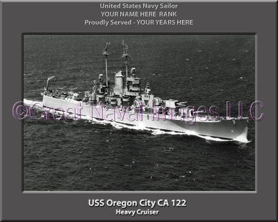 USS Oregon City CA 122 Personalized Canvas Ship Photo Print Navy ...