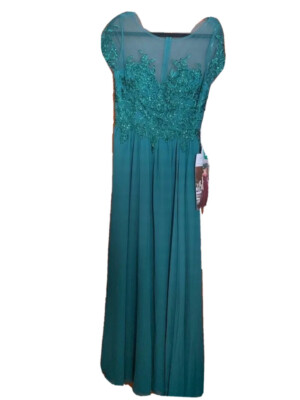 morilee bridesmaid dress teal Madeline Gardner size 9 untailored, paid ...