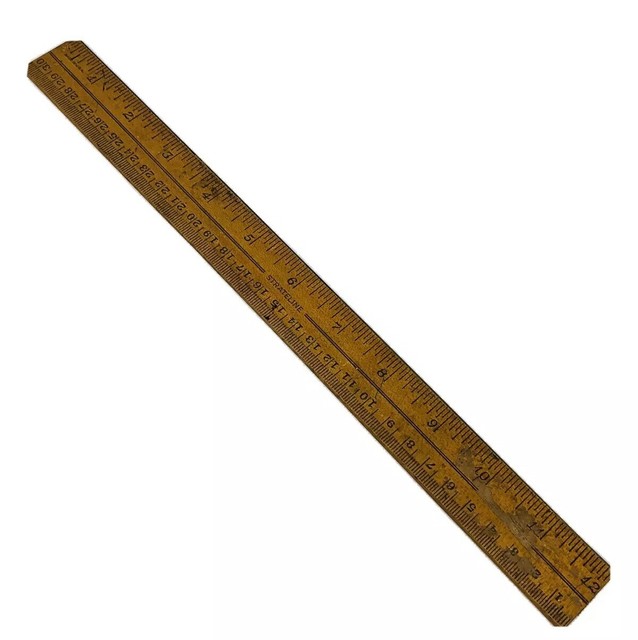 Strateline Vintage 12" Long Wooden Ruler with Metal Edge Made In USA | eBay