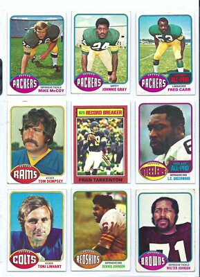 1976 TOPPS FOOTBALL 9 CARD- LOT | eBay