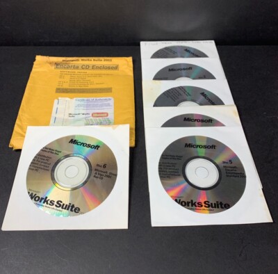 Microsoft Works Suite 2001 6 CD Set with COA & Product Key | eBay