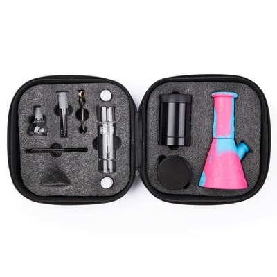 12" Silicone Glass Bong Set Smoking with Box Heavy Beaker Tobacco Water ...