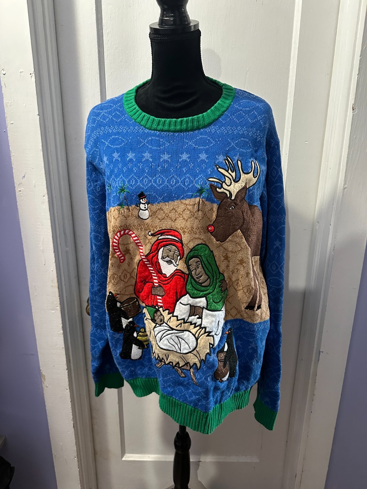 Blizzard Bay Nativity Scene Sweater in 2X | eBay